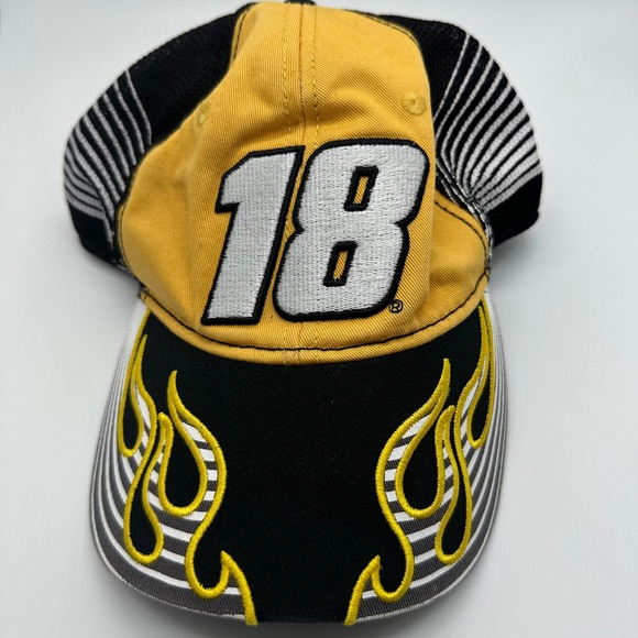 Nascar | Accessories | Nascar Kyle Busch 8 Flame Racing Hat Cap Yellow ...